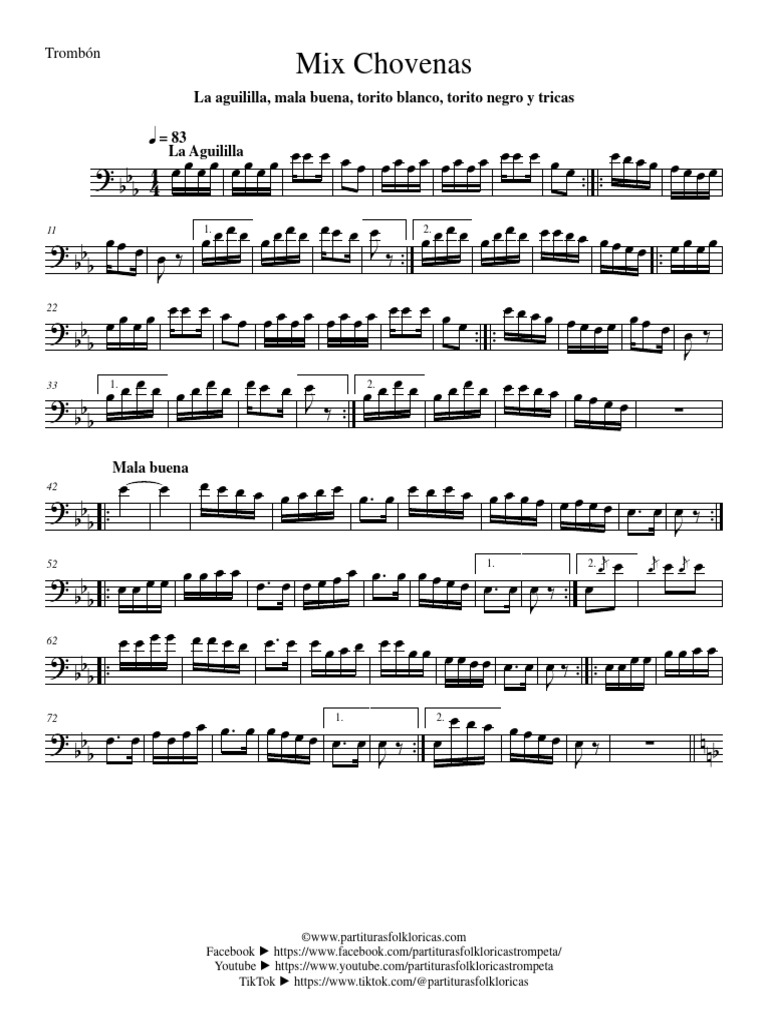 Chovena Mix Chovenas 1 - Trombón | PDF