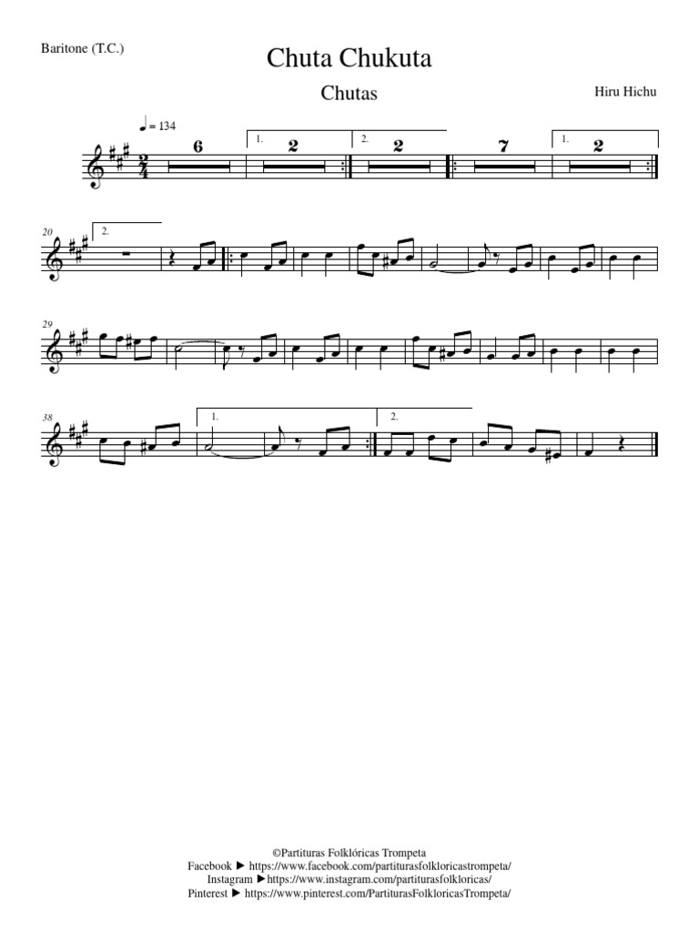 Chuta Chuta Chukuta - Hiru Hichux - Baritone (T.C.) | PDF