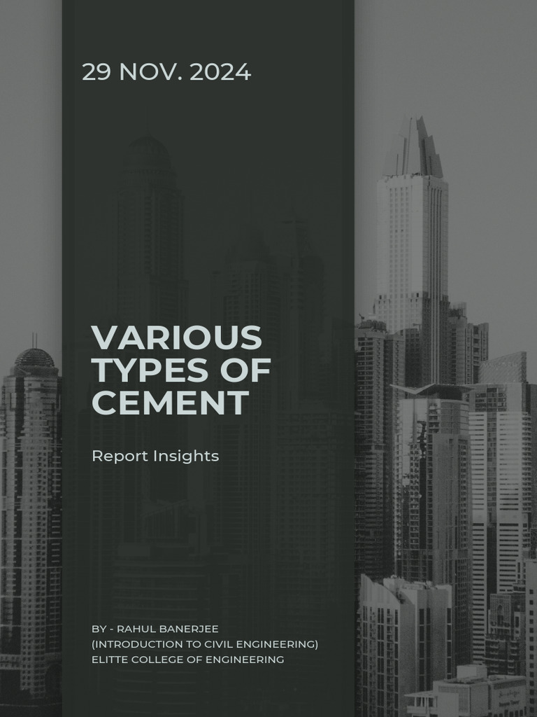 VARIOUS TYPES OF CEMENT | PDF | Cement | Joining