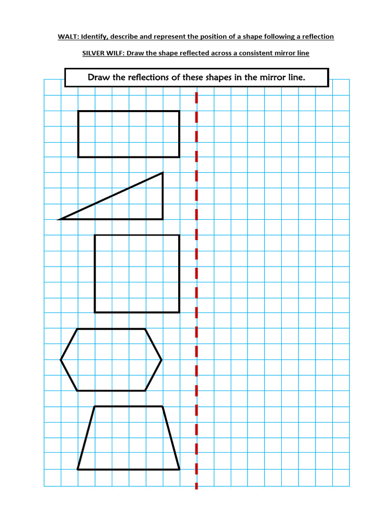 Silver Reflection of Shapes Worksheet.221408574 | PDF