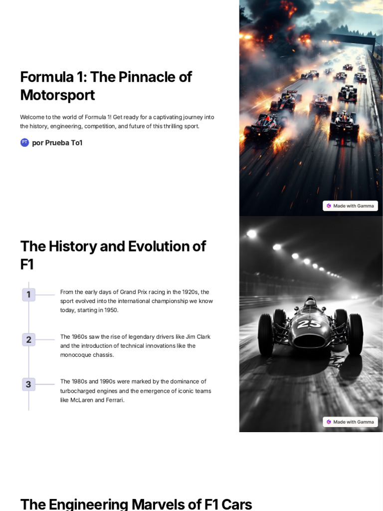 Formula 1 The Pinnacle of Motorsport | PDF | Formula One | Auto Racing