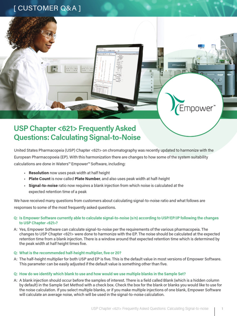 USP 621 Signal-to-Noise Calculation Guide | PDF | Signal To Noise Ratio ...