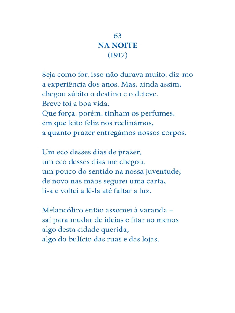 Poema De Kavafis Na Noite Pdf