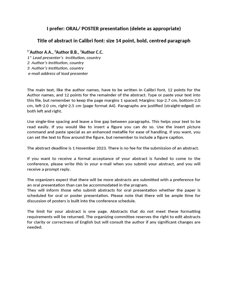 Abstract Template | PDF