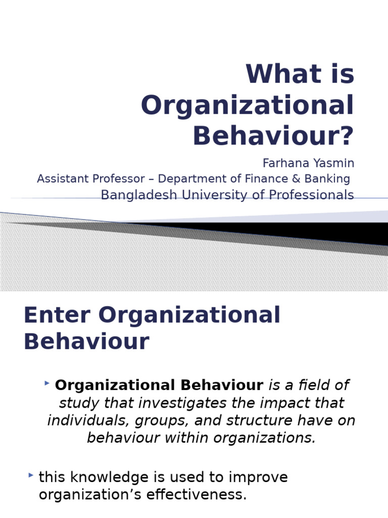 Lecture 6 - 7 Chap 01 - Organizational Behaviour-Modified | PDF | Turnover (Employment) | Employment