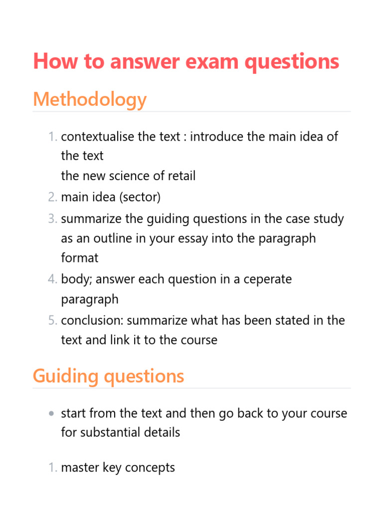How-to-answer-exam-questions | PDF