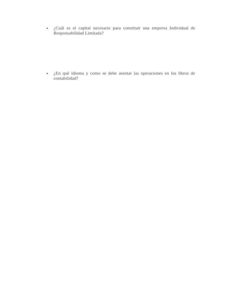 Capital y Contabilidad de EIRL | PDF