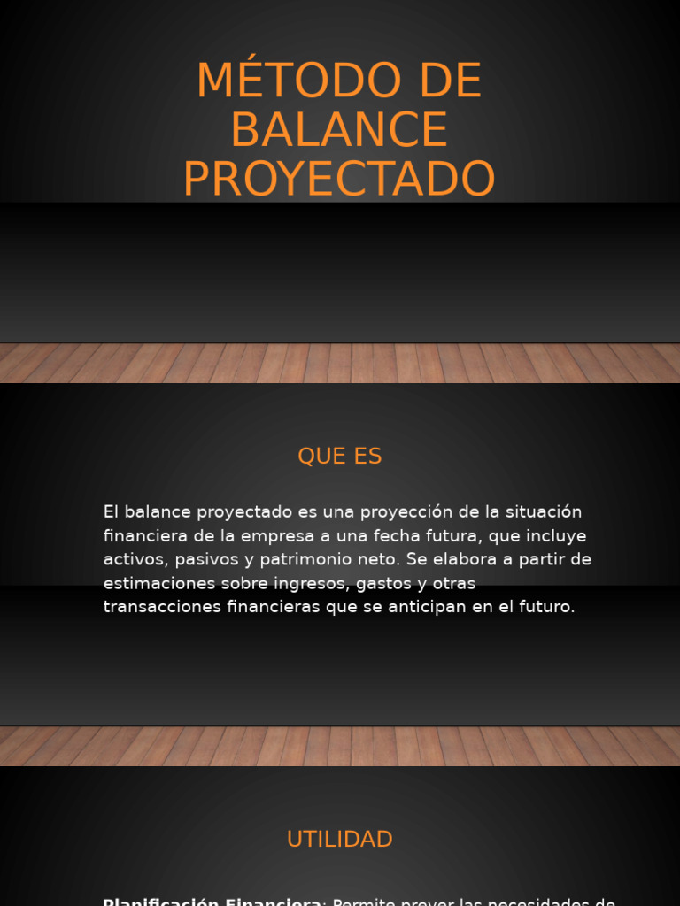 Método de balance proyectado | PDF