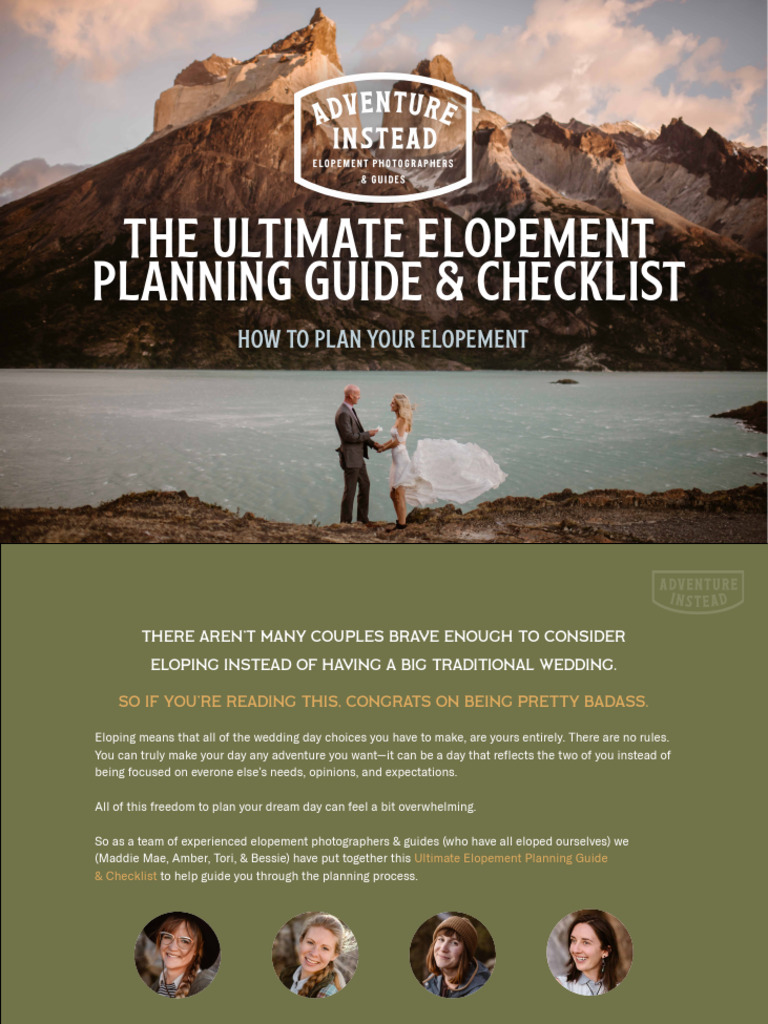 Elopement PlanningGuide & Checklist Version 1-23-19 | PDF | Wedding ...