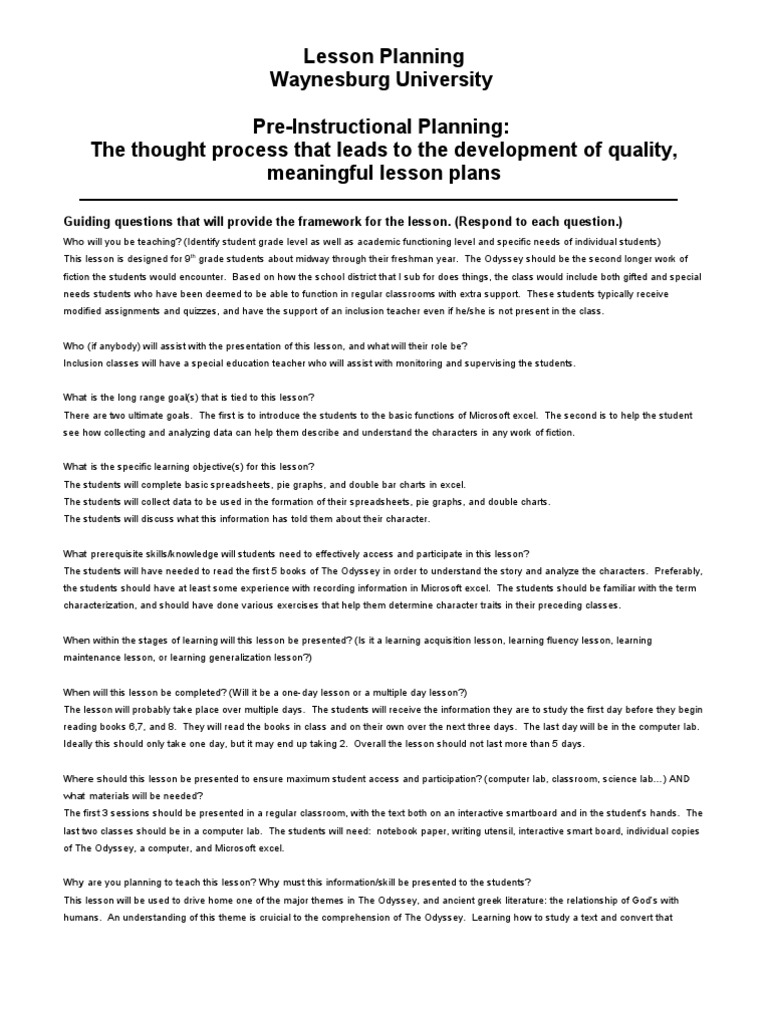 Excel Lesson Plan | PDF | Lesson Plan | Microsoft Excel