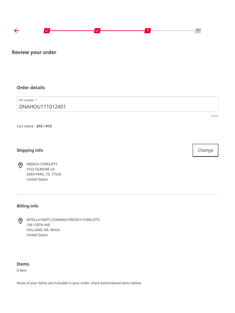 Cart Detail - TVH | PDF