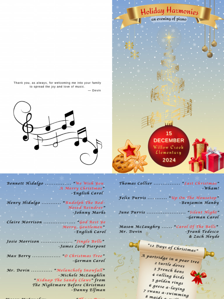 Holiday 2024 Recital Program | PDF