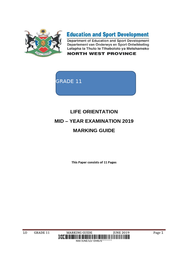 Life Orientation GR 11 MEMO - 1 | PDF | Climate Change | Soil