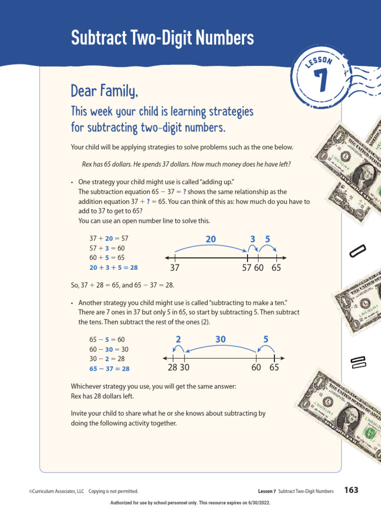 Lesson 7 We Can Subtract 2 Digit Numbers | PDF