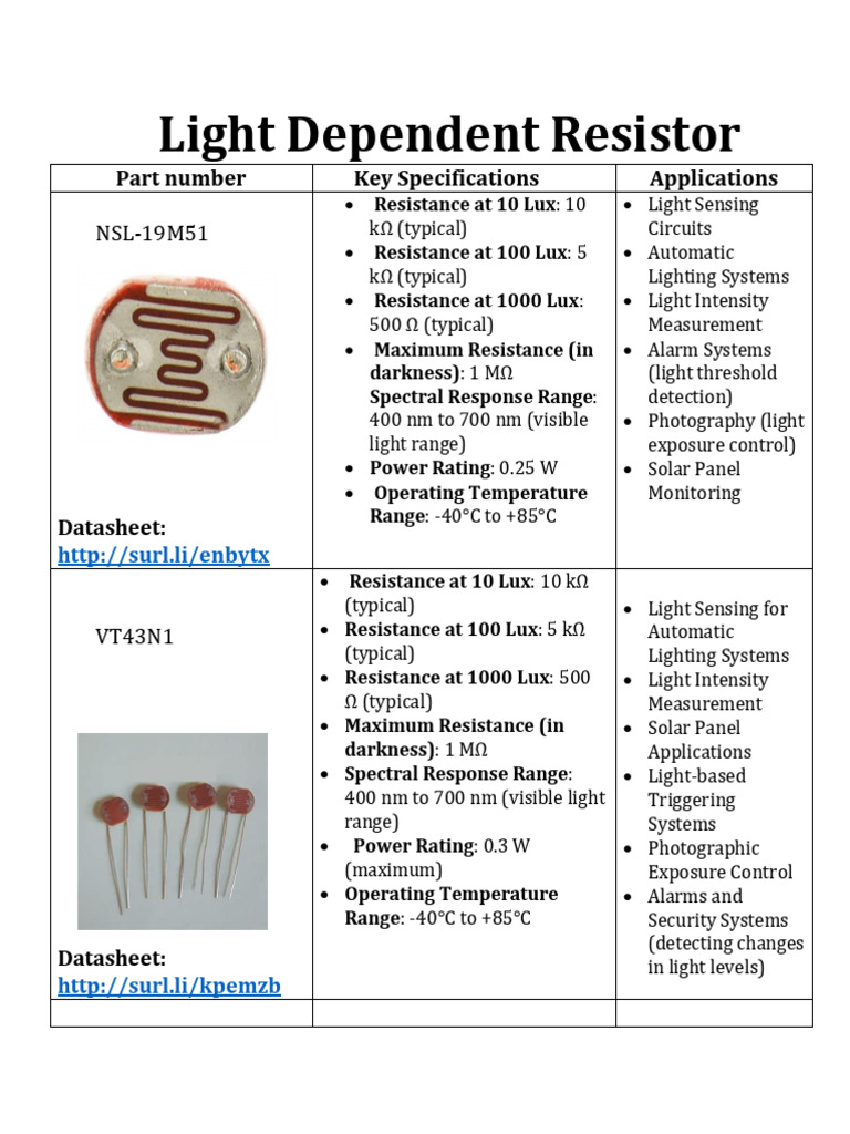 Ldr | PDF | Electrical Resistance And Conductance | Lighting Ldr | PDF | Electrical Resistance And Conductance | Lighting