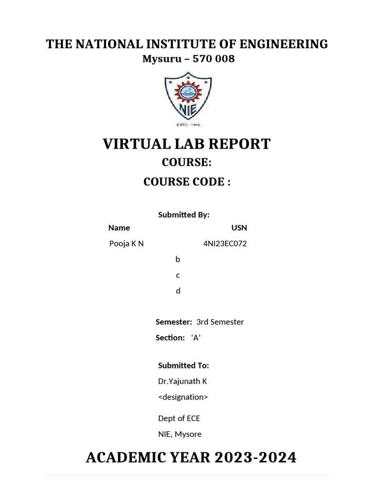 vlab report[1]2 | PDF | Capacitor | Inductor