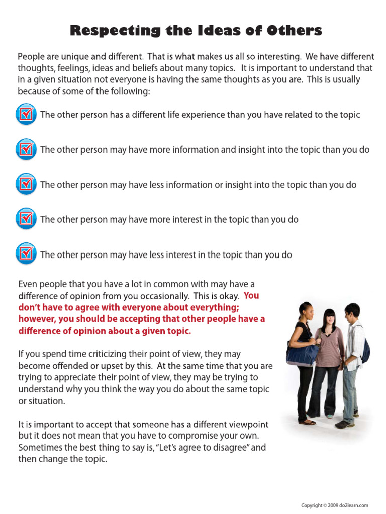 Respecting The Ideas of Others | PDF
