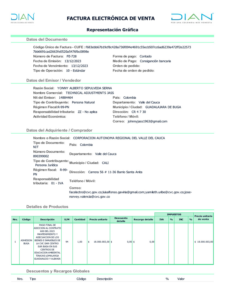 Fact Grafica Cea Pago Final | PDF | Factura | Pagos