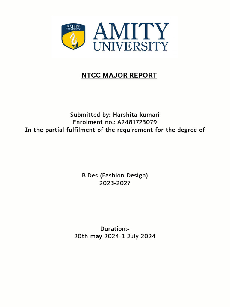 NTCC Final Report | PDF | Fashion | Brand