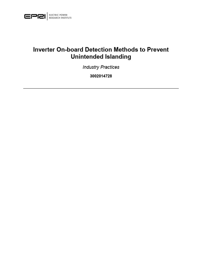 EPRI Islanding Survey Results 3.23 | PDF | Electrical Grid | Electrical ...