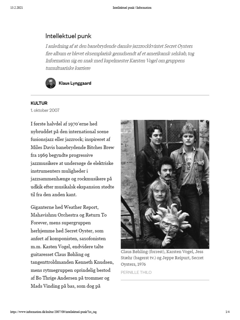 Intellektuel punk _ Information | PDF