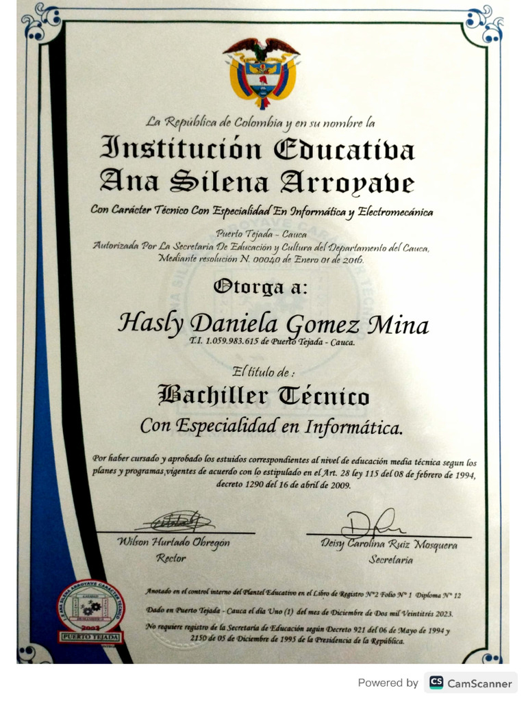 Diploma de Bachiller | PDF