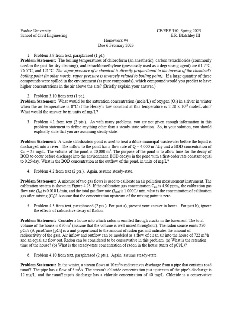 homework 4 FNR | PDF | Discharge (Hydrology) | Applied And ...