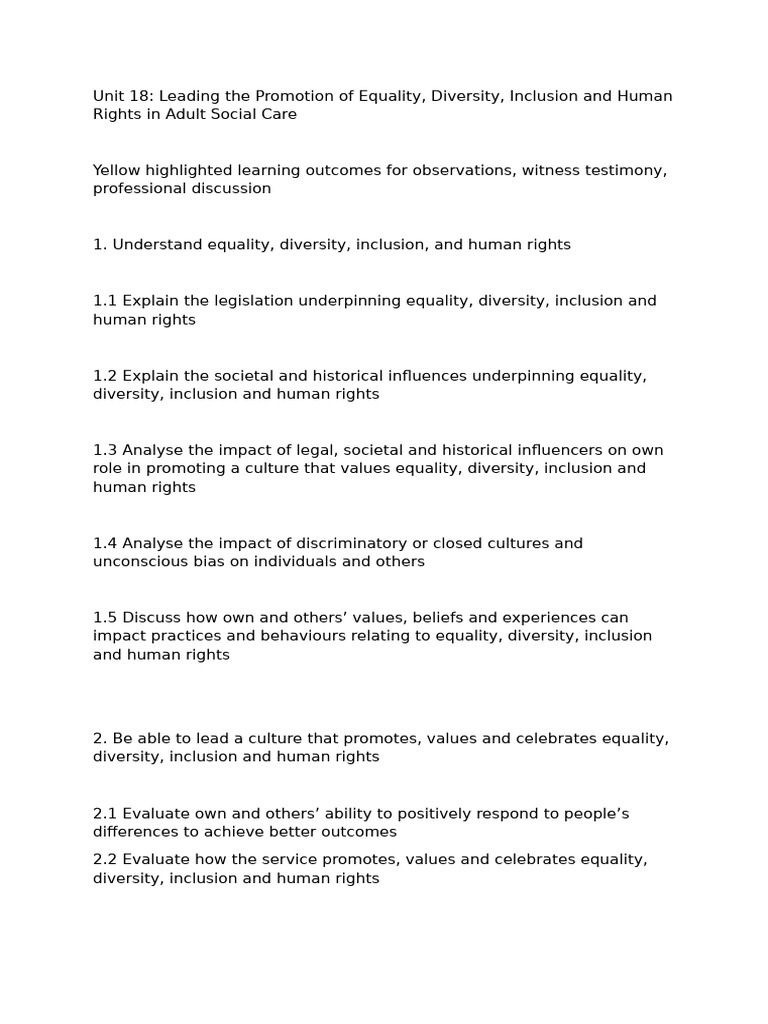 Promoting Equality and Human Rights in Care | PDF | Social Equality ...