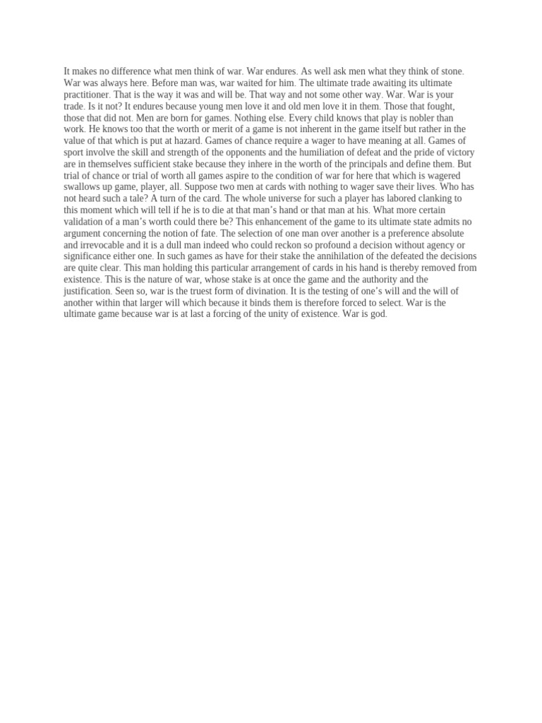 The Nature and Essence of War | PDF