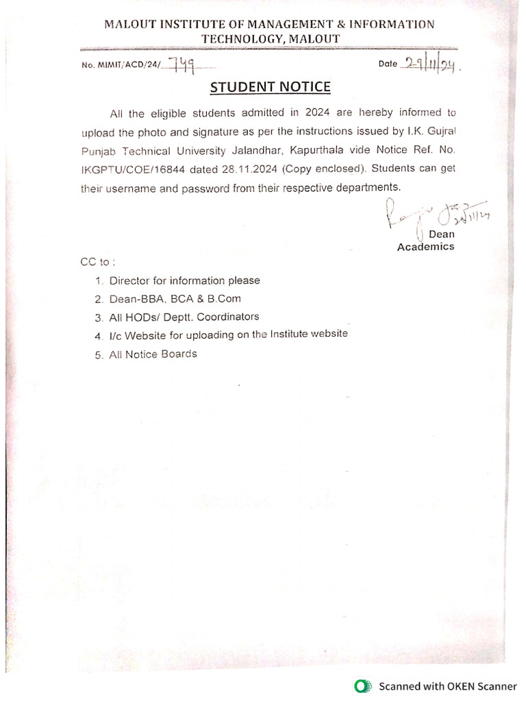 Student Notice | PDF