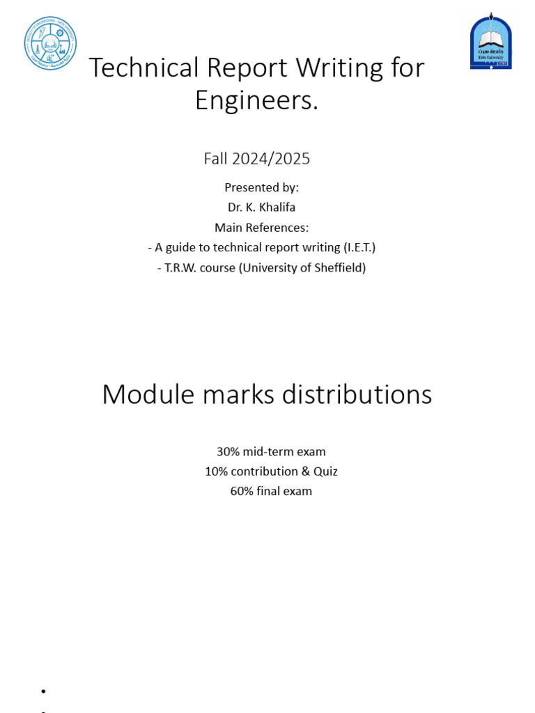 Technical Report Writing For Engineers Sheet I-1 | PDF | Information ...