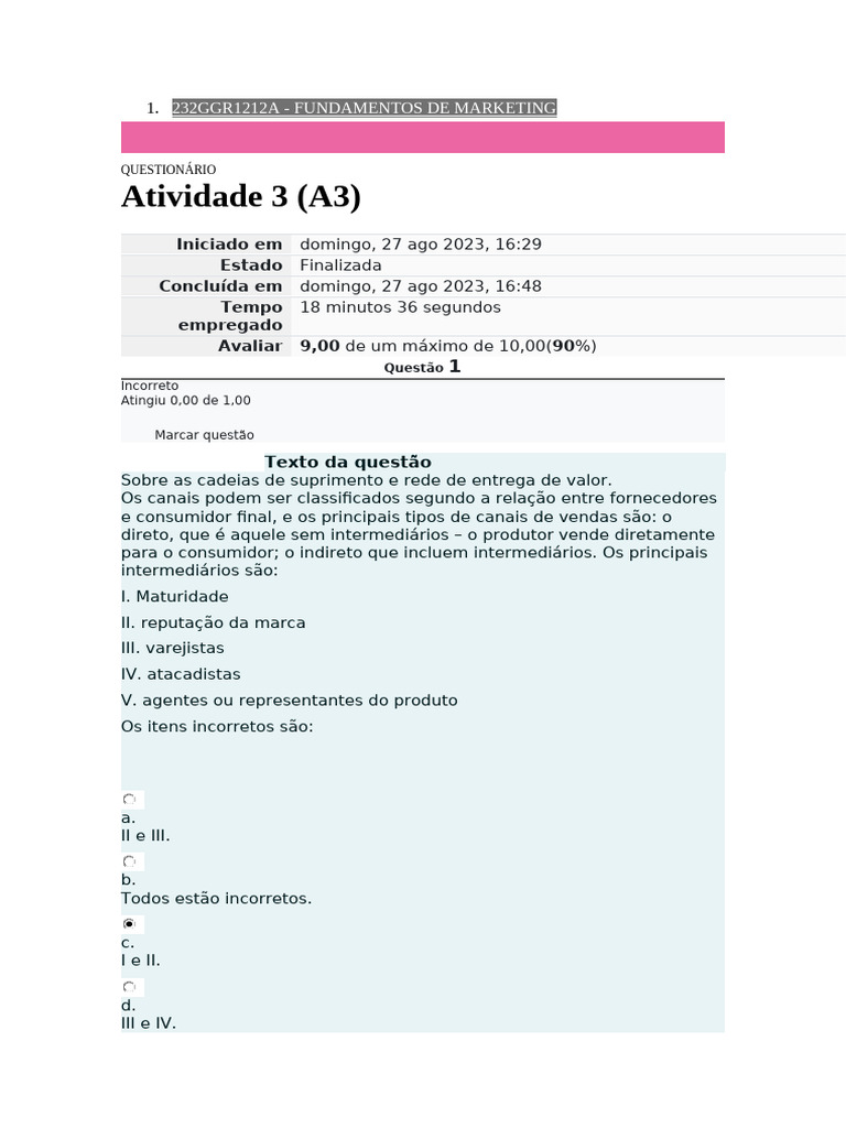 ATIVIDADES A3 MARKETING | PDF | Marca | Marketing