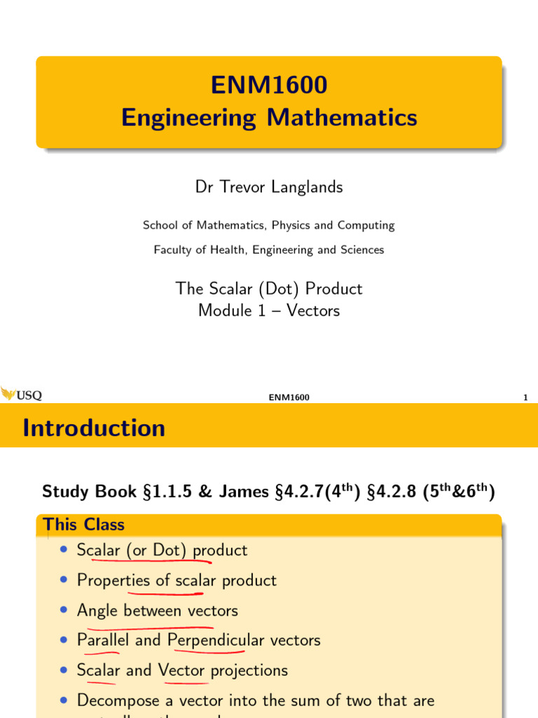 ENM1600_Wk01_Class02_annotated | PDF | Euclidean Vector | Abstract Algebra