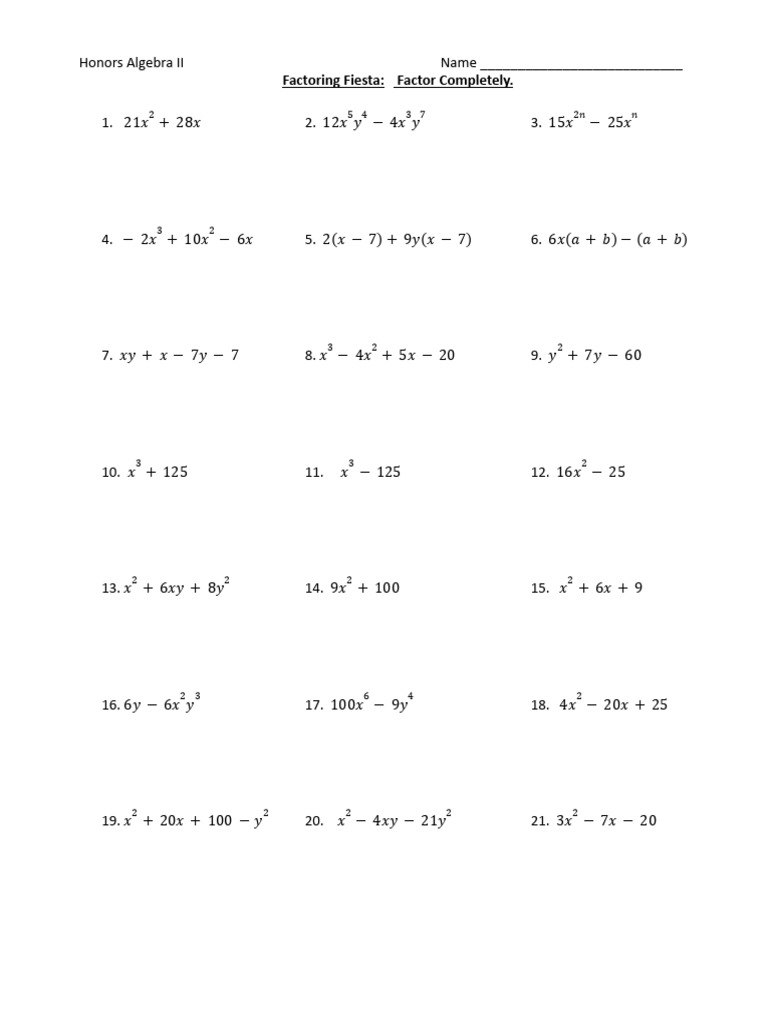 Lesson_1_-_Factoring_Review_Packet | PDF