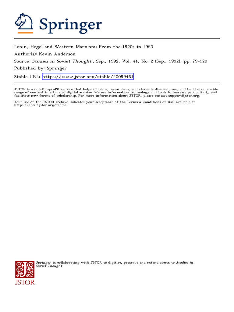 Lenin, Hegel and Western Marxism - From The 1920s To 1953 | PDF | Georg ...