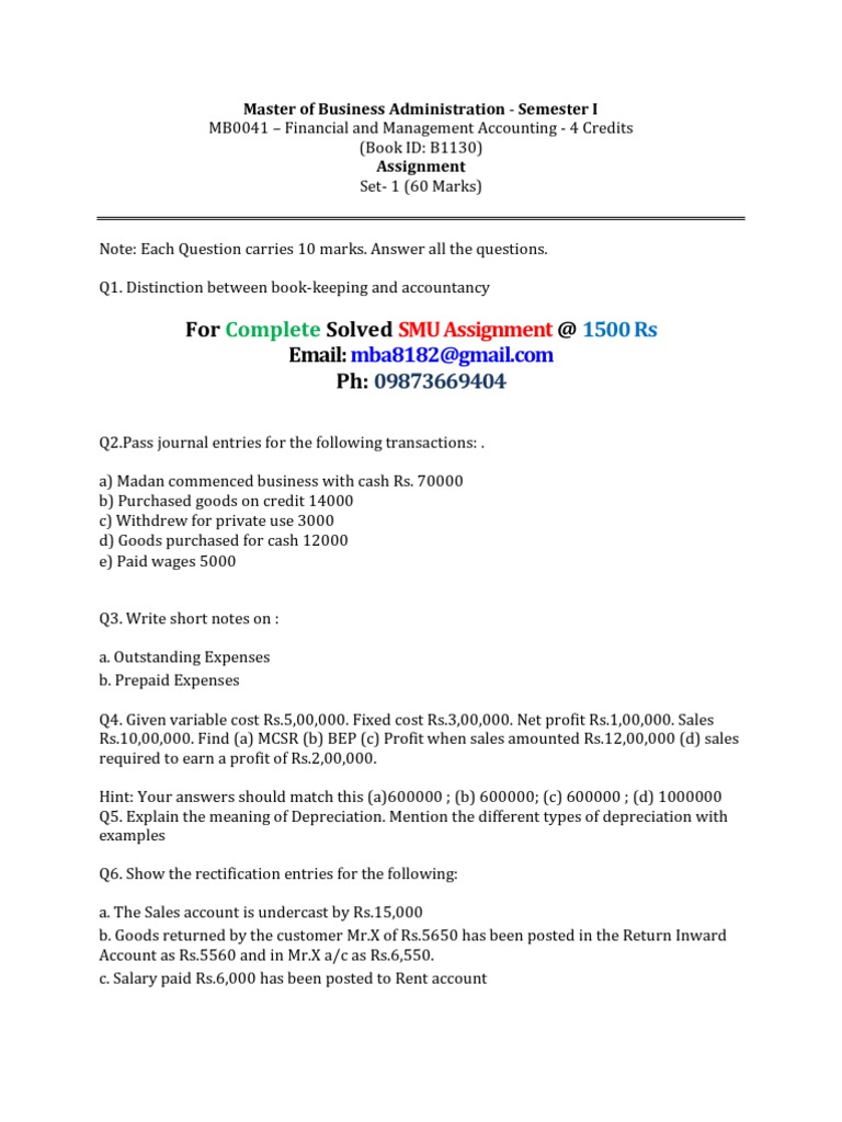 Solved, MB0041 Winter Drive Assignment | PDF | Business