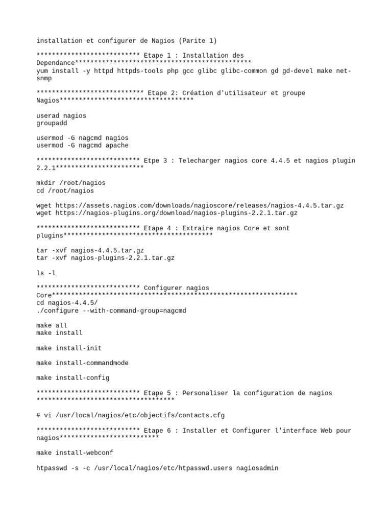 Installation et Configuration de Nagios | PDF | Software | Computing
