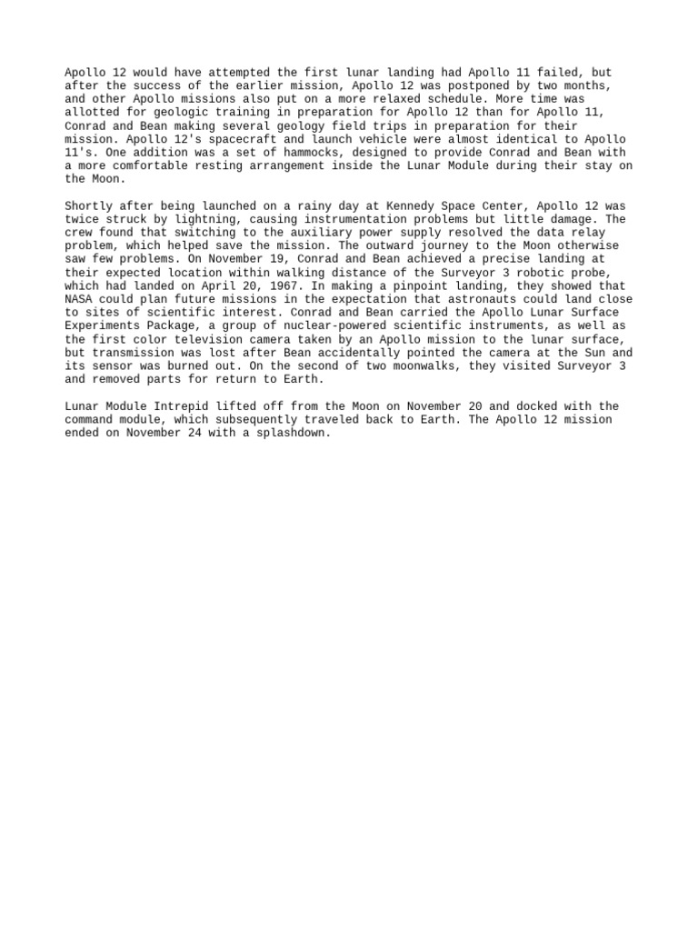 Apollo 12 Would Have Attempted The | PDF
