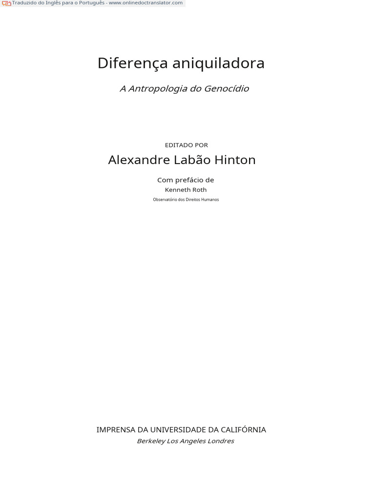 The Dark Side of Moderniy - Toward An Anthropology of Genocide ...