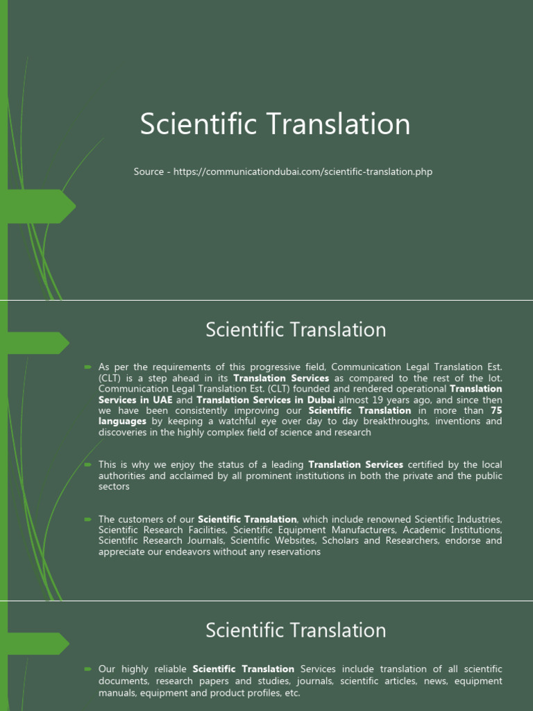 Expert Scientific Translation Services UAE | PDF