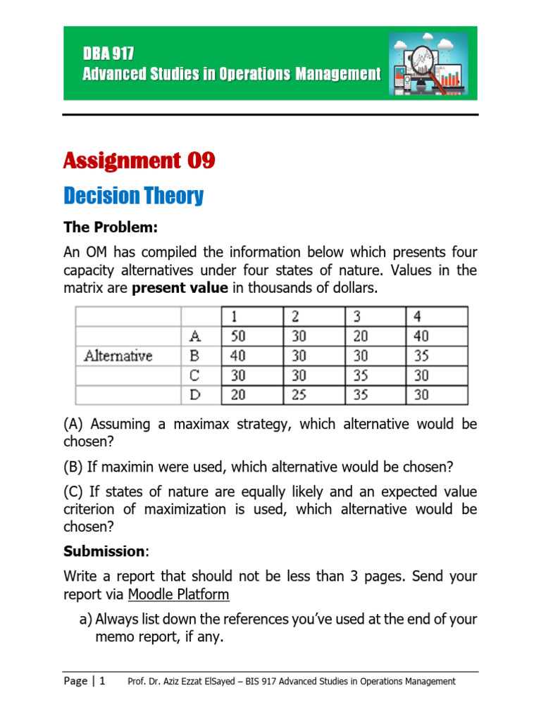 Assignment 09-Decision Theory | PDF