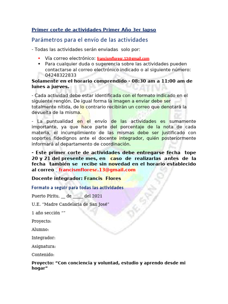Primer Corte de Actividades 1er Año | PDF | Motivación | Motivacional