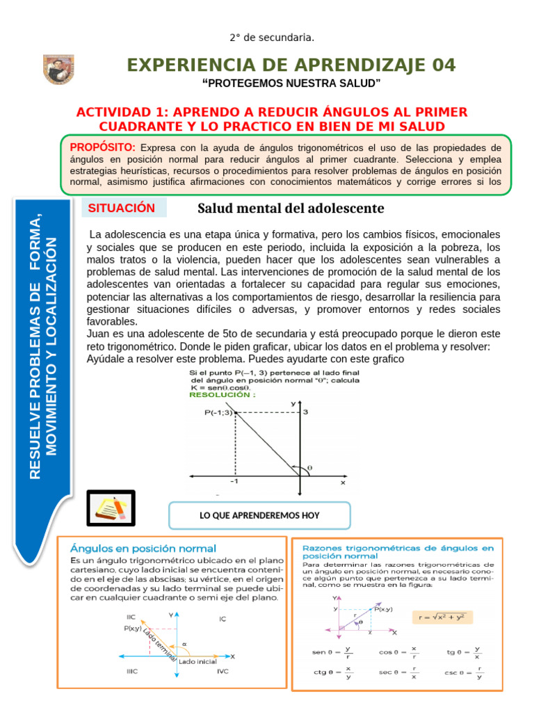 actividad 1 EDA 4 reduccion de angulos al primer cuadrante | PDF ... actividad 1 EDA 4 reduccion de angulos al primer cuadrante | PDF ...