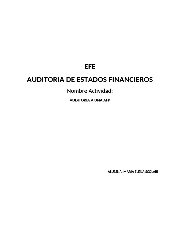Efe Auditoria Eeff | PDF | Auditoría | Contabilidad