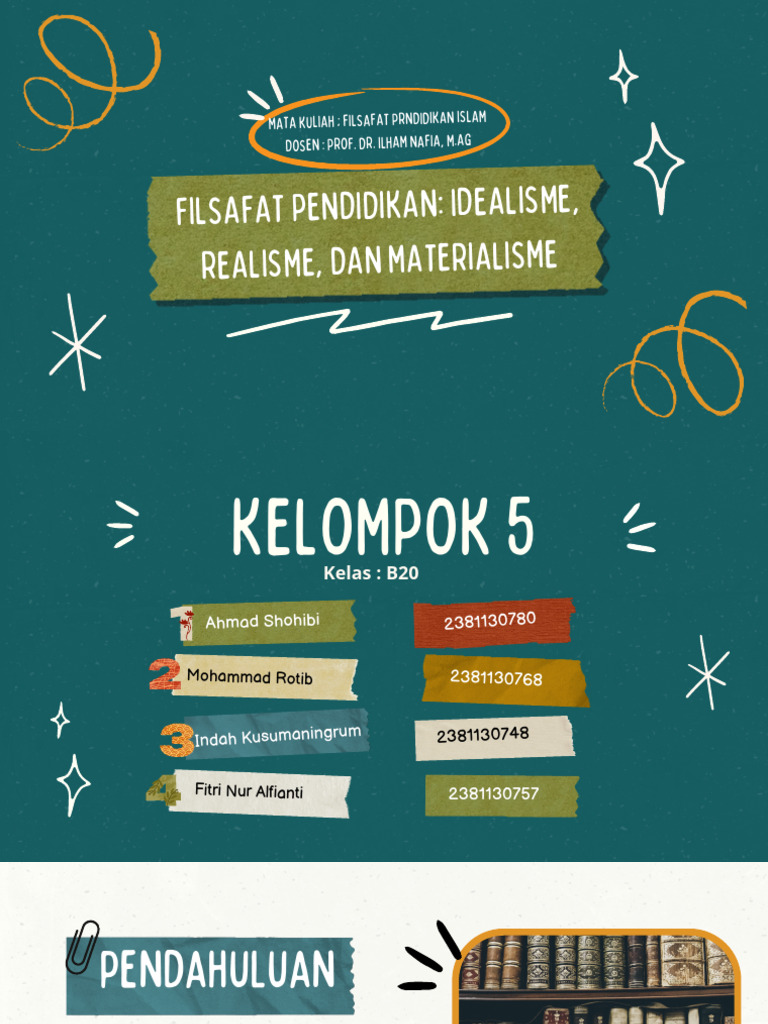 Kelompok 5 - Idealisme Realisme Dan Materialisme | PDF