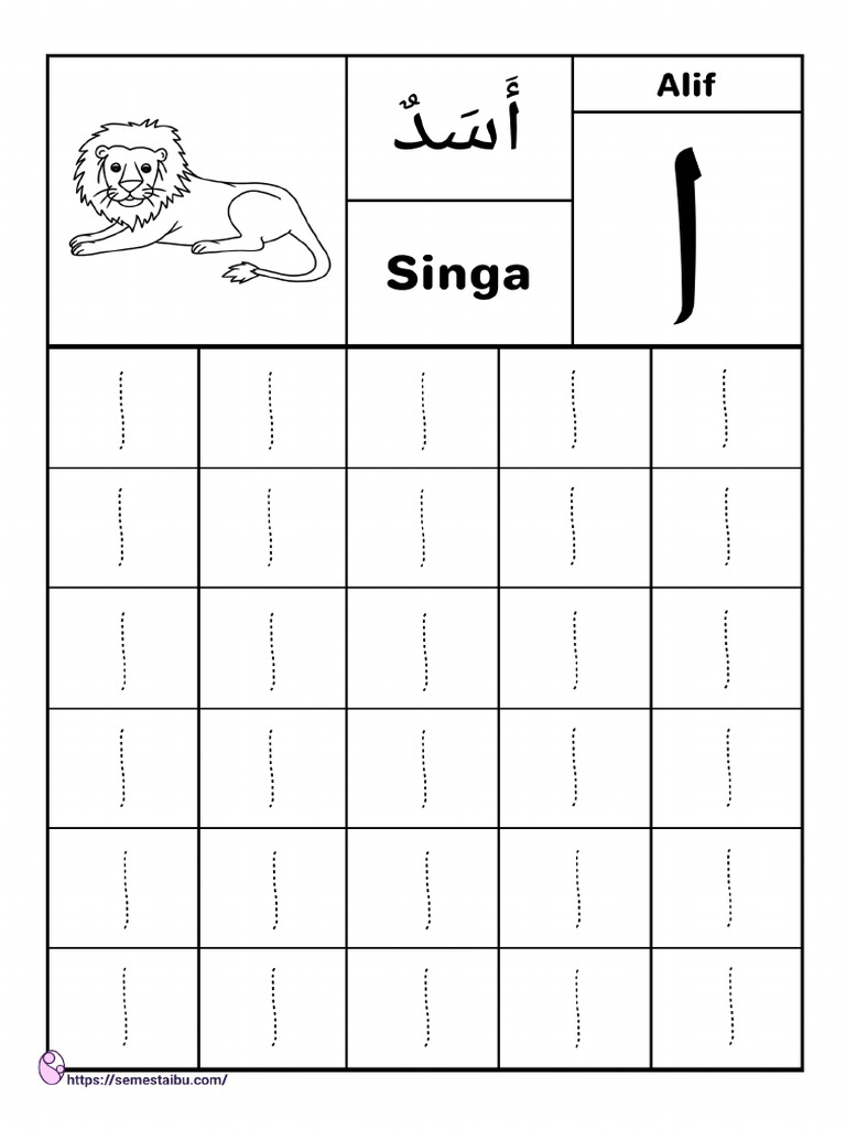 Menebalkan Huruf Hijaiyah Alif | PDF