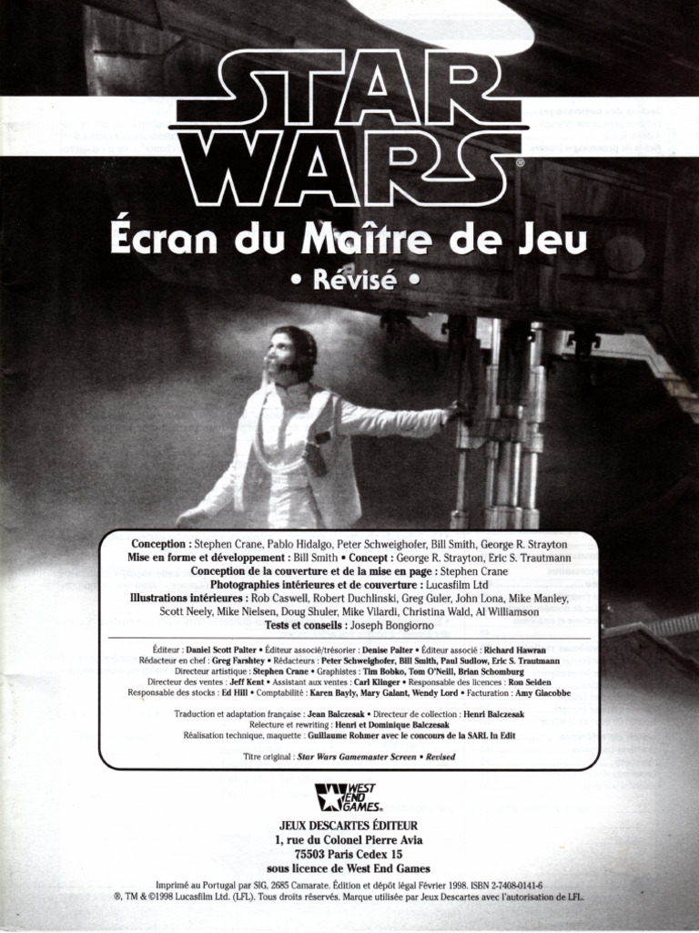 Star Wars D6 FR - Ecran (Tables) | PDF