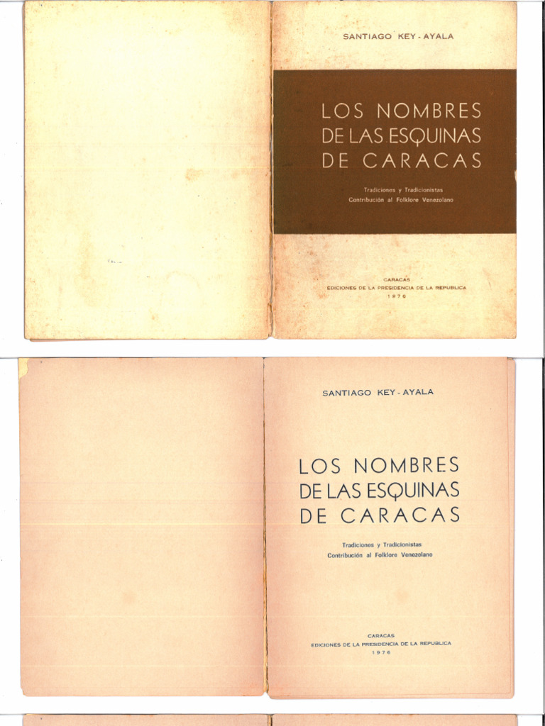 Los Nombres de Las Esquinas de Caracas - Autor Santiago Key Ayala ...