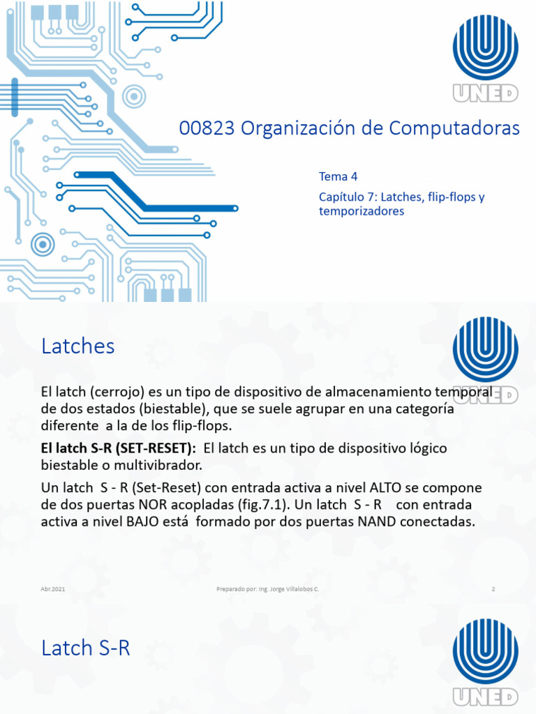 Capítulo 07 - Latches, Flip-Flops y Temporizadores | PDF | Informática | Ingenieria Eléctrica