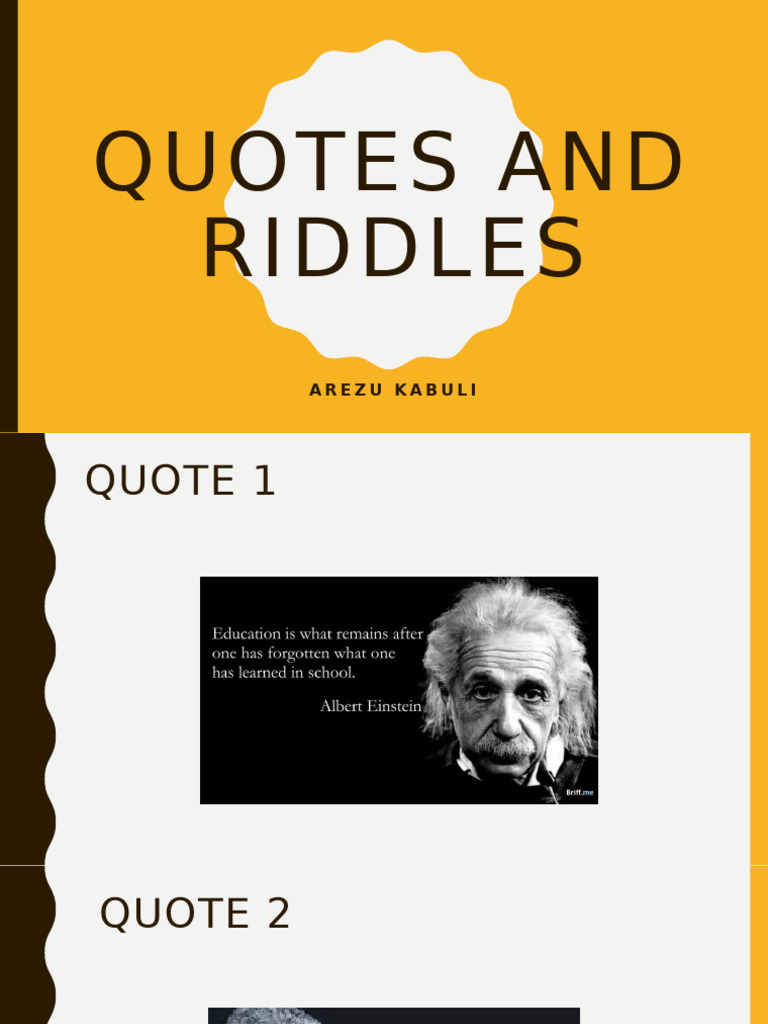 Quotes and Riddles | PDF